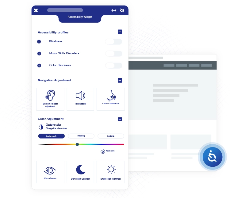 Widget de accesibilidad
